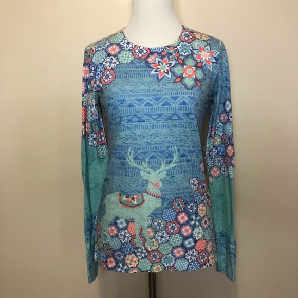 Whimsy Rose | Tops | Whimsy Rose Blue Pink Floral Long Sleeve Baby ...